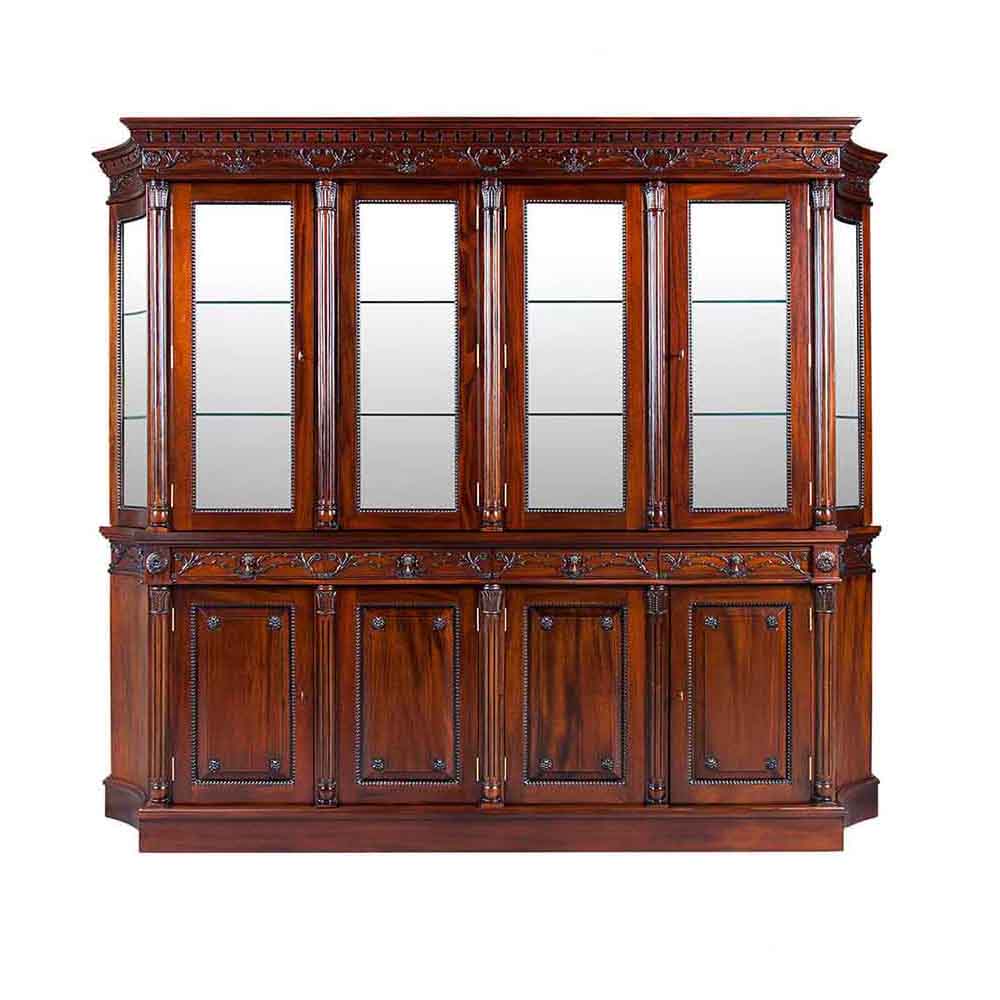 Flute Leg 4 Door Bookcase | Griffiths & Griffiths